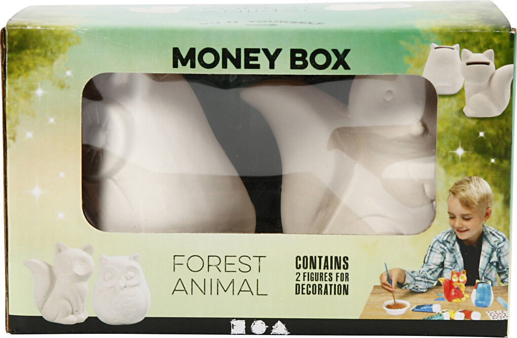 Køb Sparegrise - Ugle Og Ræv - Mal Selv - Hvid - 2 Stk fra Creativ ...