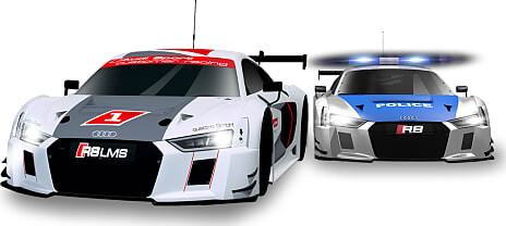 Køb Speed Car Racerbane - Audi Police Chase Double Loop - Inkl. 2 Biler ...