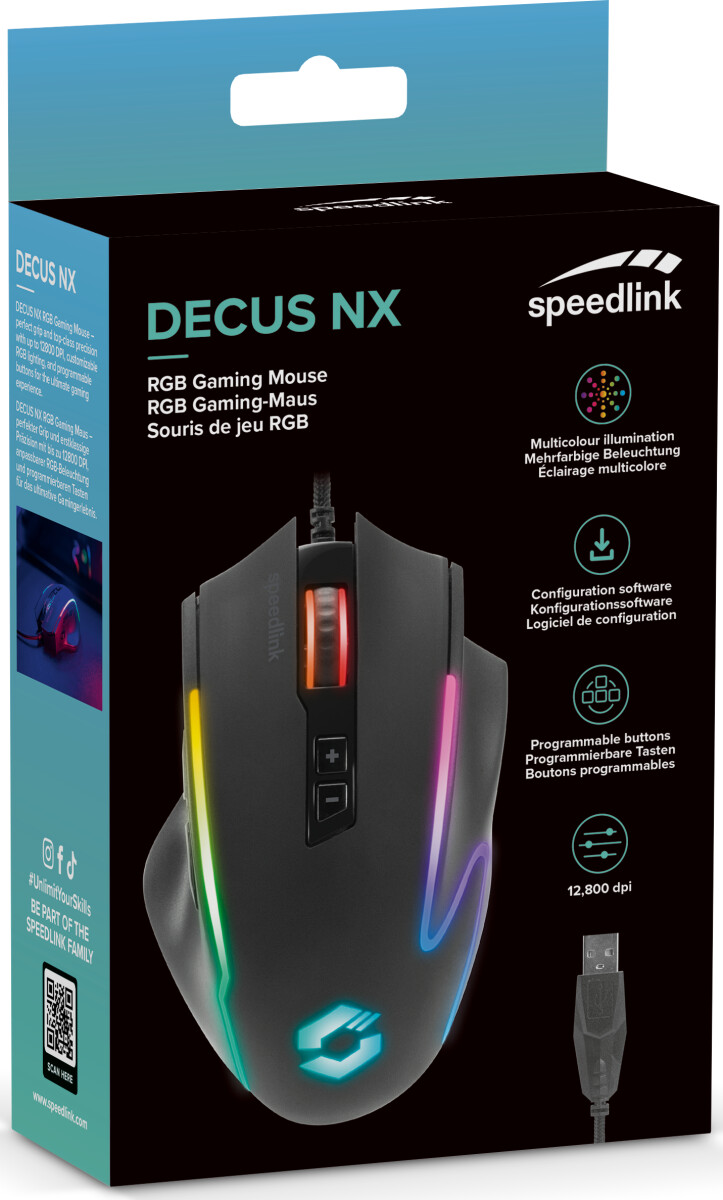 Køb Speedlink - Decus Nx Rgb Gaming Mouse, Rubber-Black - Gucca.dk