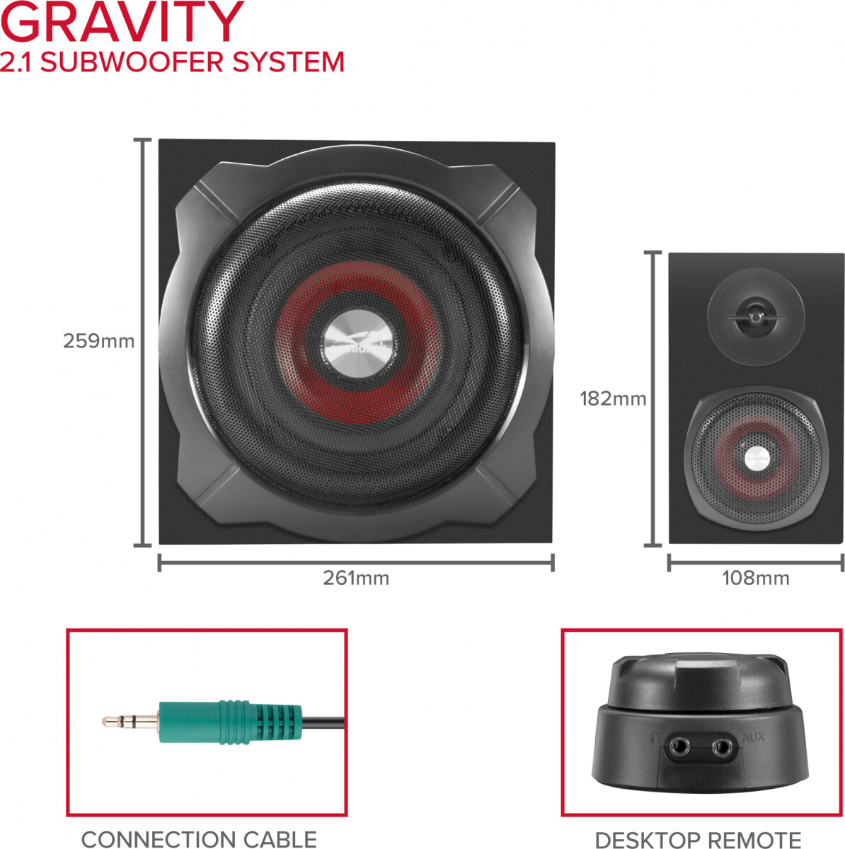 Køb Speedlink - Gravity 2.1 Subwoofer System - Sort - Sl-820015-bk ...