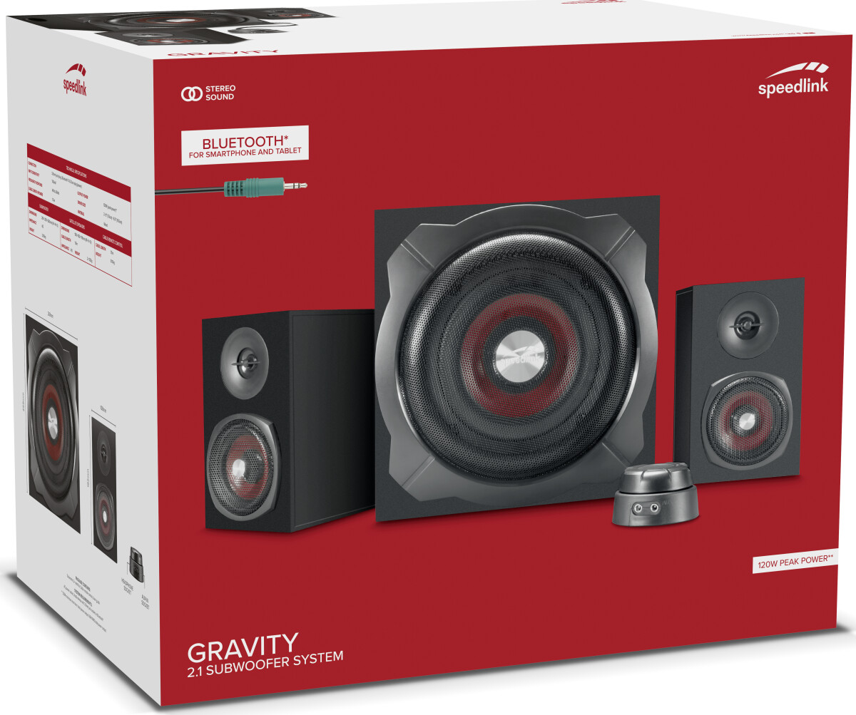 Køb Speedlink - Gravity 2.1 Subwoofer System - Sort - Sl-820015-bk ...