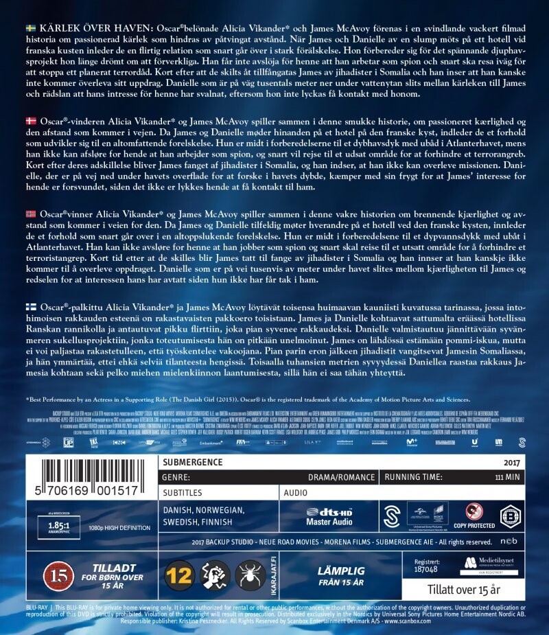 Køb Submergence på Blu-Ray - film fra 2017 - Gucca.dk