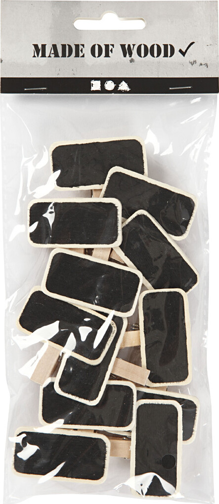 Køb Tavle Med Klemme - Str. 4x2 Cm - 12 Stk fra Creativ Company - Gucca.dk