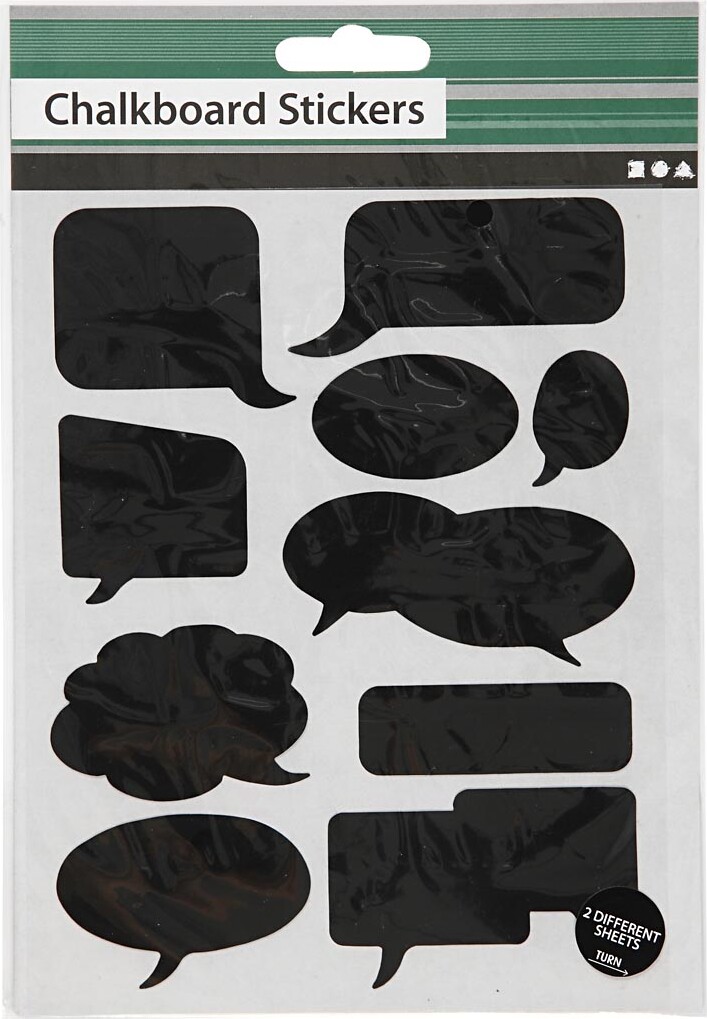 Køb Tavle Klistermærker - Cirkler Og Talebobler - Sort - 2 Ark fra ...