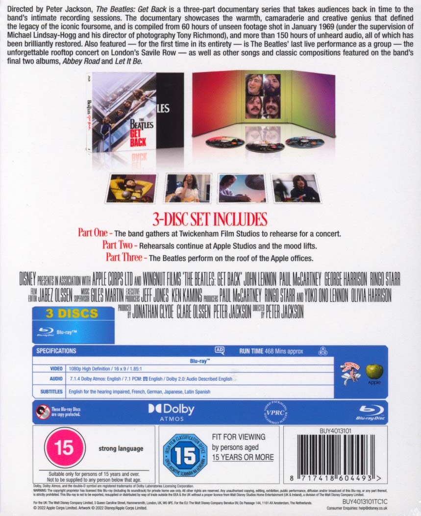 The Beatles - Get Back Blu-Ray Film → Køb billigt her - Gucca.dk
