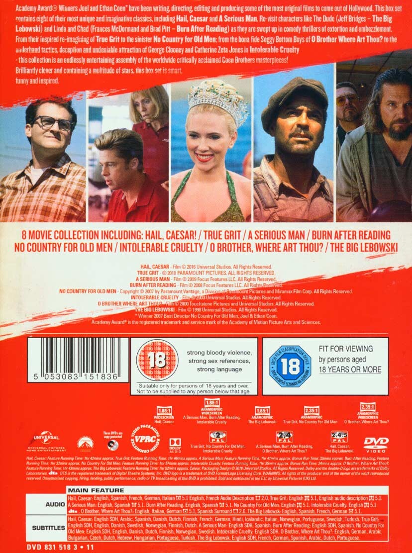 The Coen Brothers - 8 Film - Directors Collection DVD Film → Køb billigt her - Gucca.dk