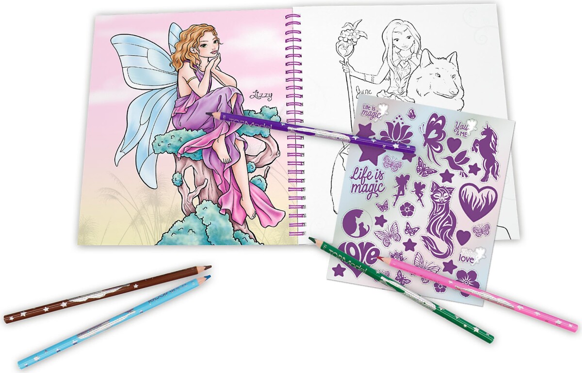 Top Model - Malebog Med Pailletter - Fairy Love af Topmodel - - Gucca.dk