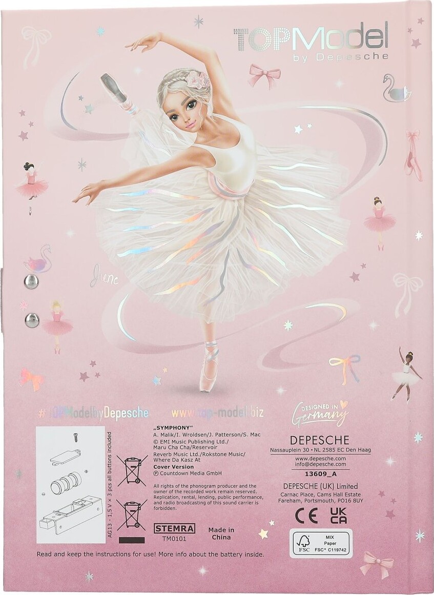 Køb Top Model - Dagbog Med Kode Og Musik - Ballet - - Gucca.dk
