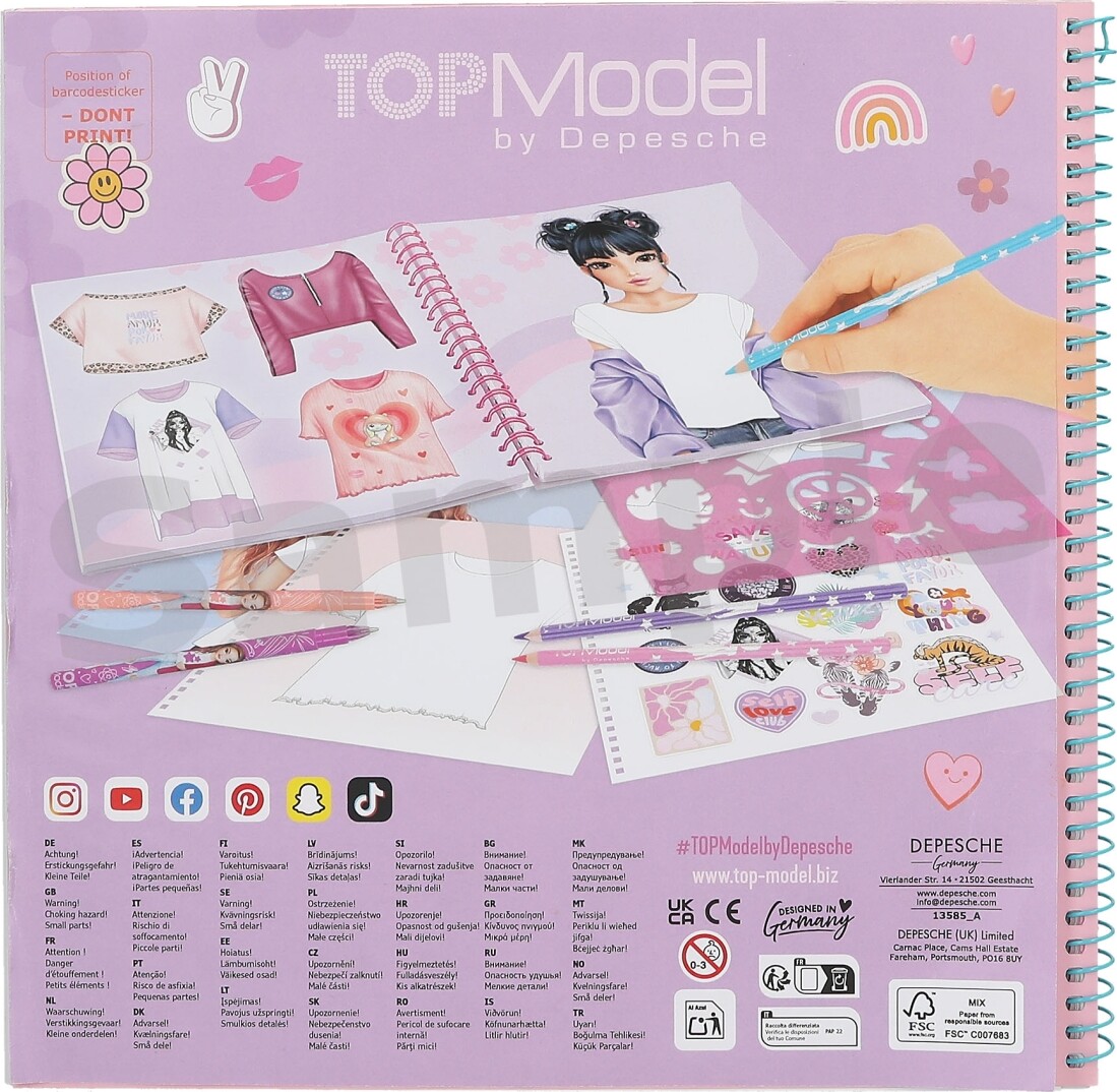 Køb Top Model - T-shirt Designbog - Inkl. 2 Stickersark Og 1 Stencil ...