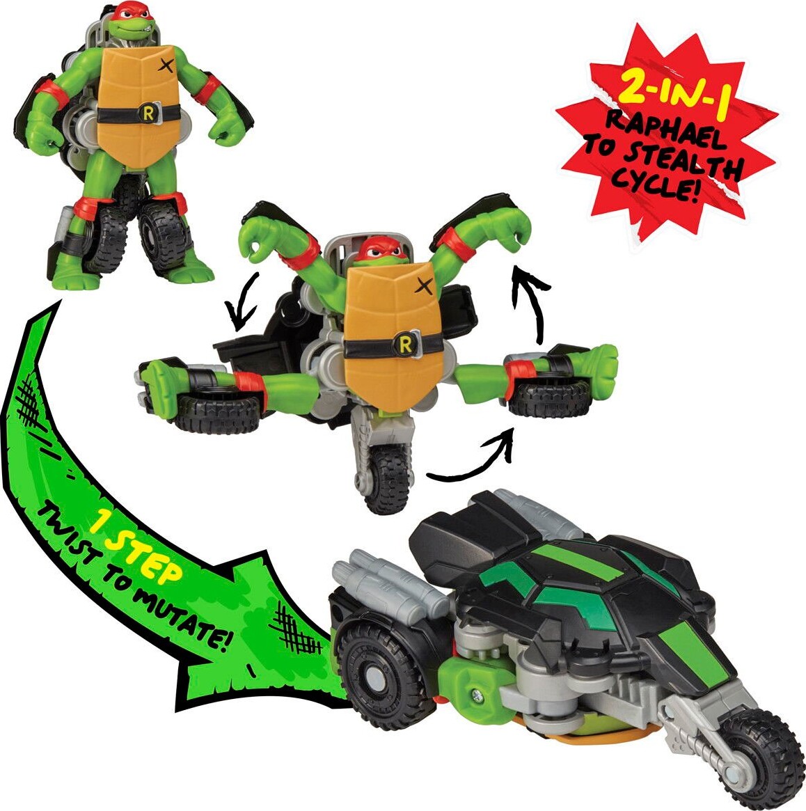 Turtles - Mutant Mayhem Transformer Turtle - Raphael | Se tilbud og køb ...