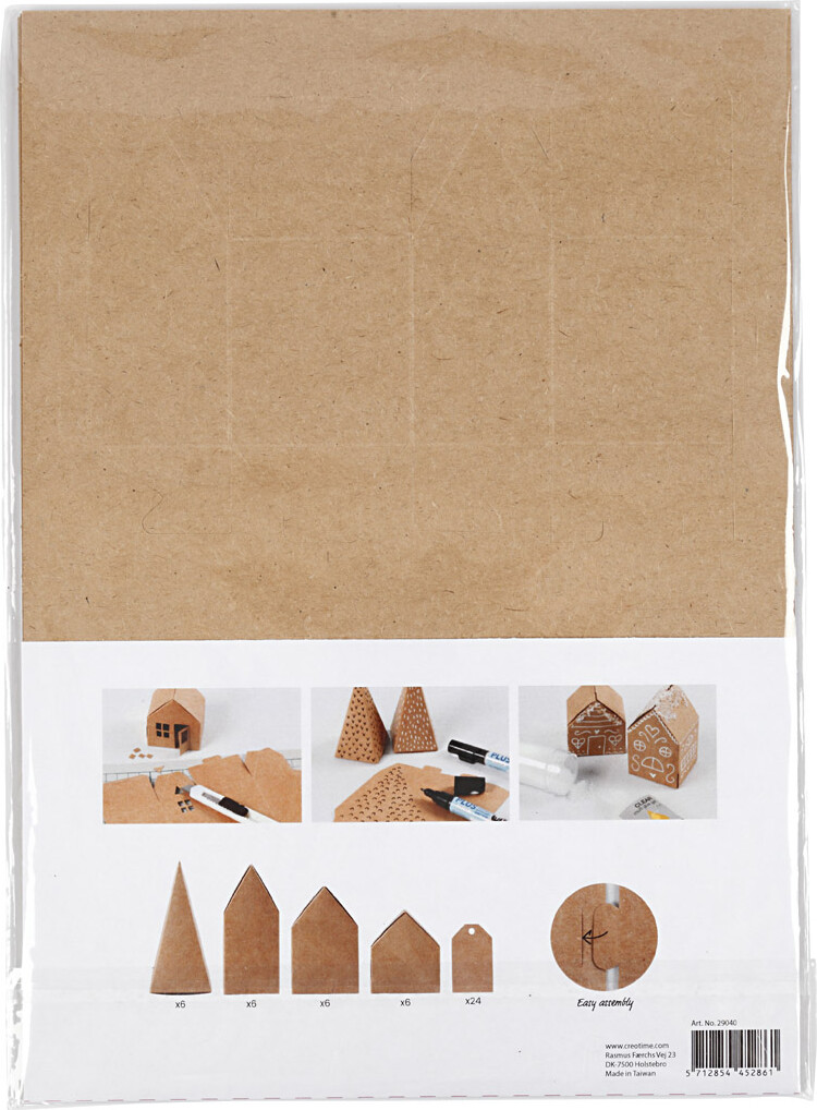 Udstansede Huse Og Træer - H 5,7-10 Cm | Se tilbud og køb på Gucca.dk