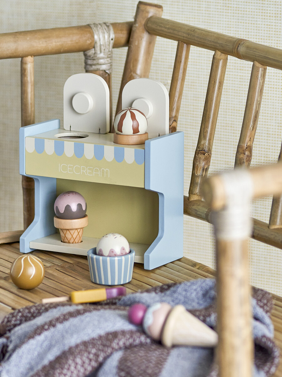 Bloomingville Mini - Vallie - Isbod Legetøj - Blå - Lotus Træ - 8 Dele ...