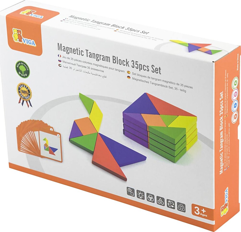 Køb Tangram - Magnetisk Byggelegetøj Sæt - 35 Dele - Viga - Gucca.dk