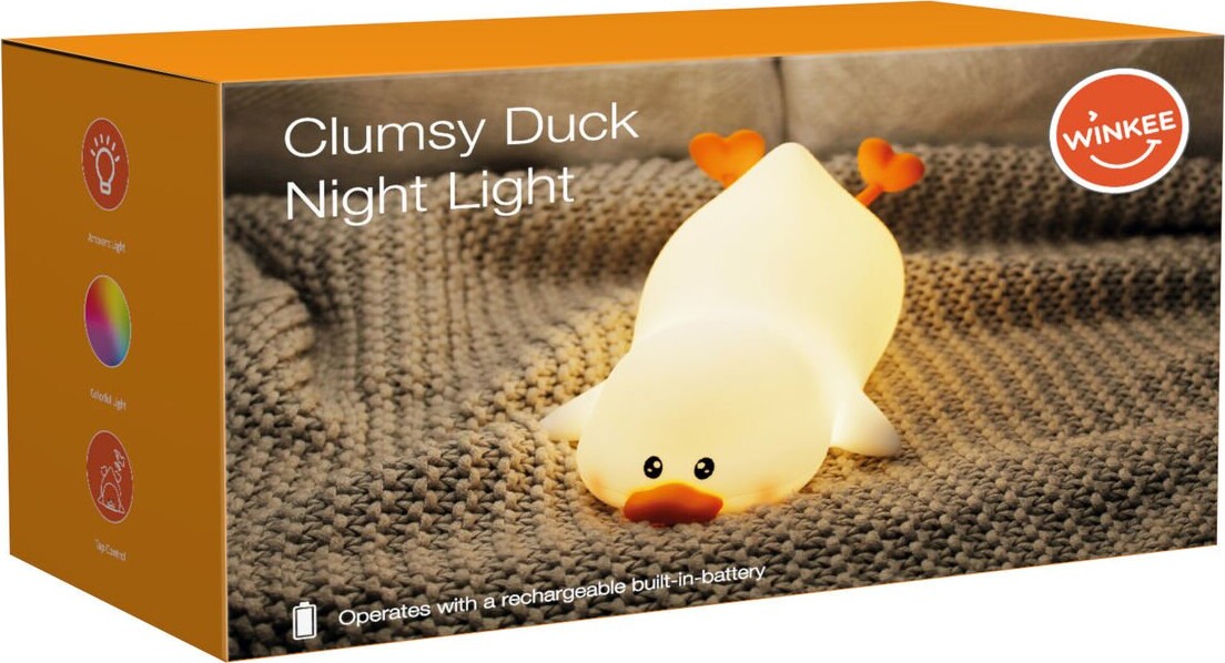 Køb Winkee - Clumsy Duck Night Light - Bordlampe - Compact - Gucca.dk