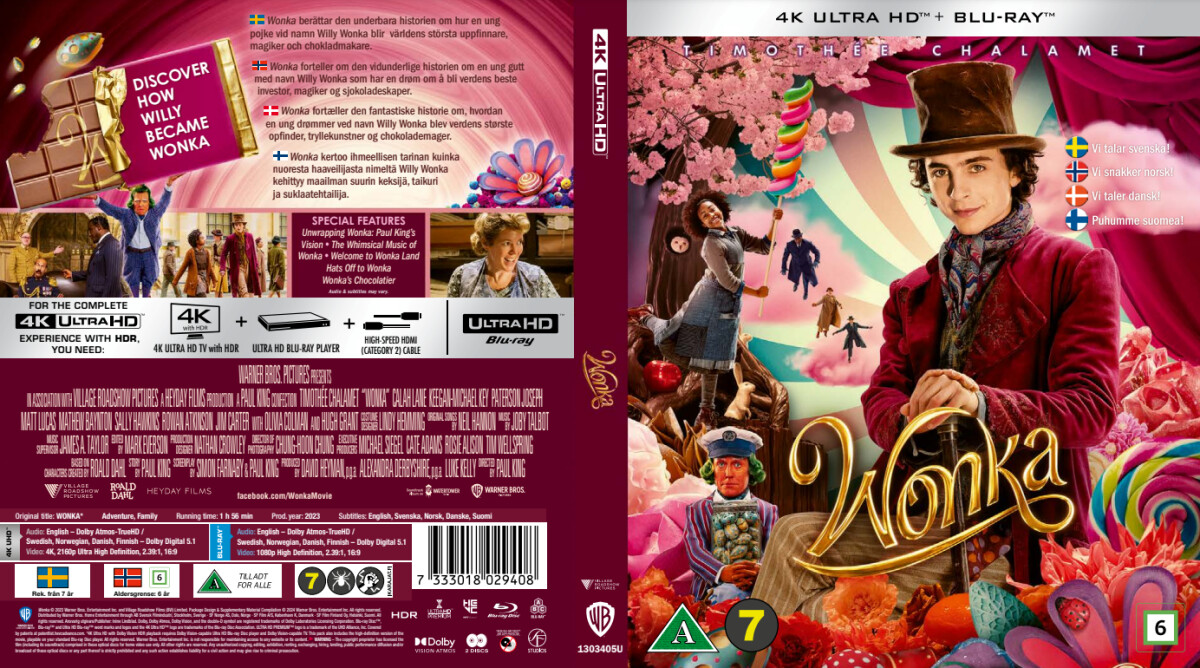 Wonka - 2023 4K Ultra Hd Blu-Ray Film → Køb billigt her - Gucca.dk