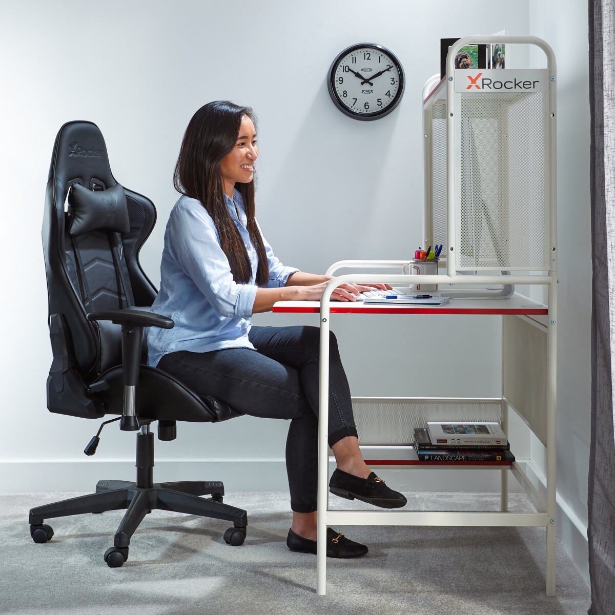 X Rocker White Icarus Gaming Desk | Se tilbud og køb på Gucca.dk