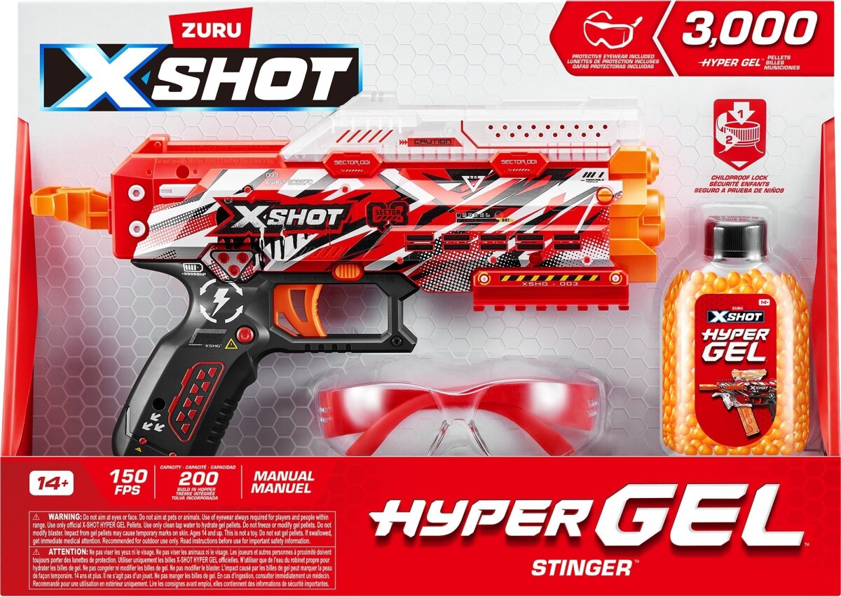 X-shot - Hyper Gel Stinger Gun - 3000 Kugler | Se tilbud og køb på Gucca.dk