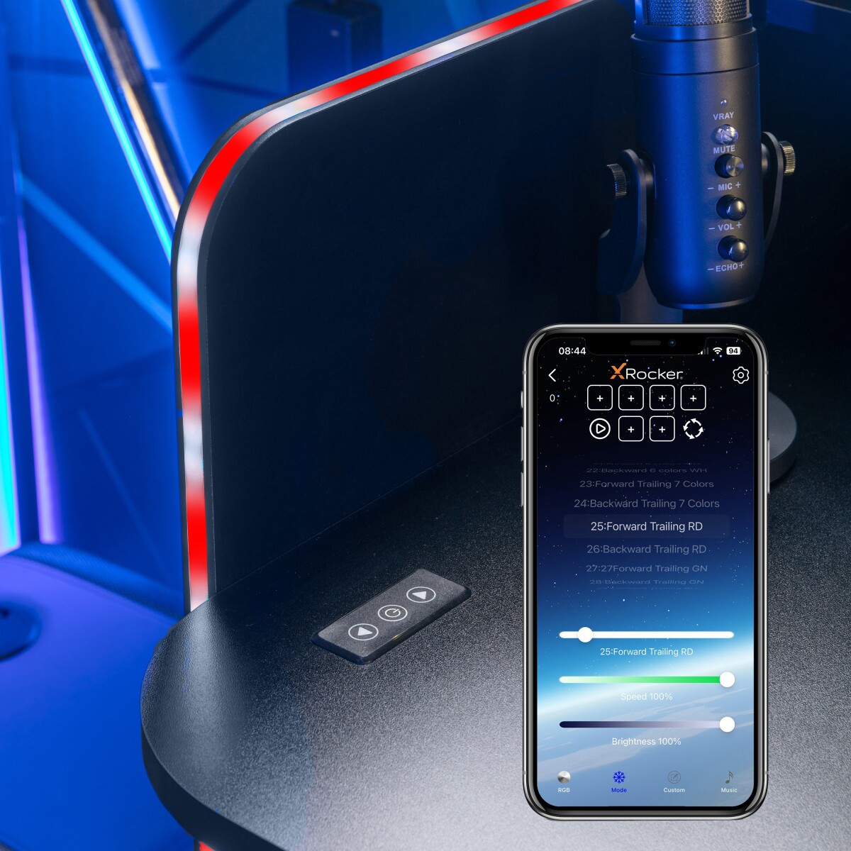 X-rocker - Electra - Gaming Bord Med Led Lys - Sort | Se tilbud og køb ...